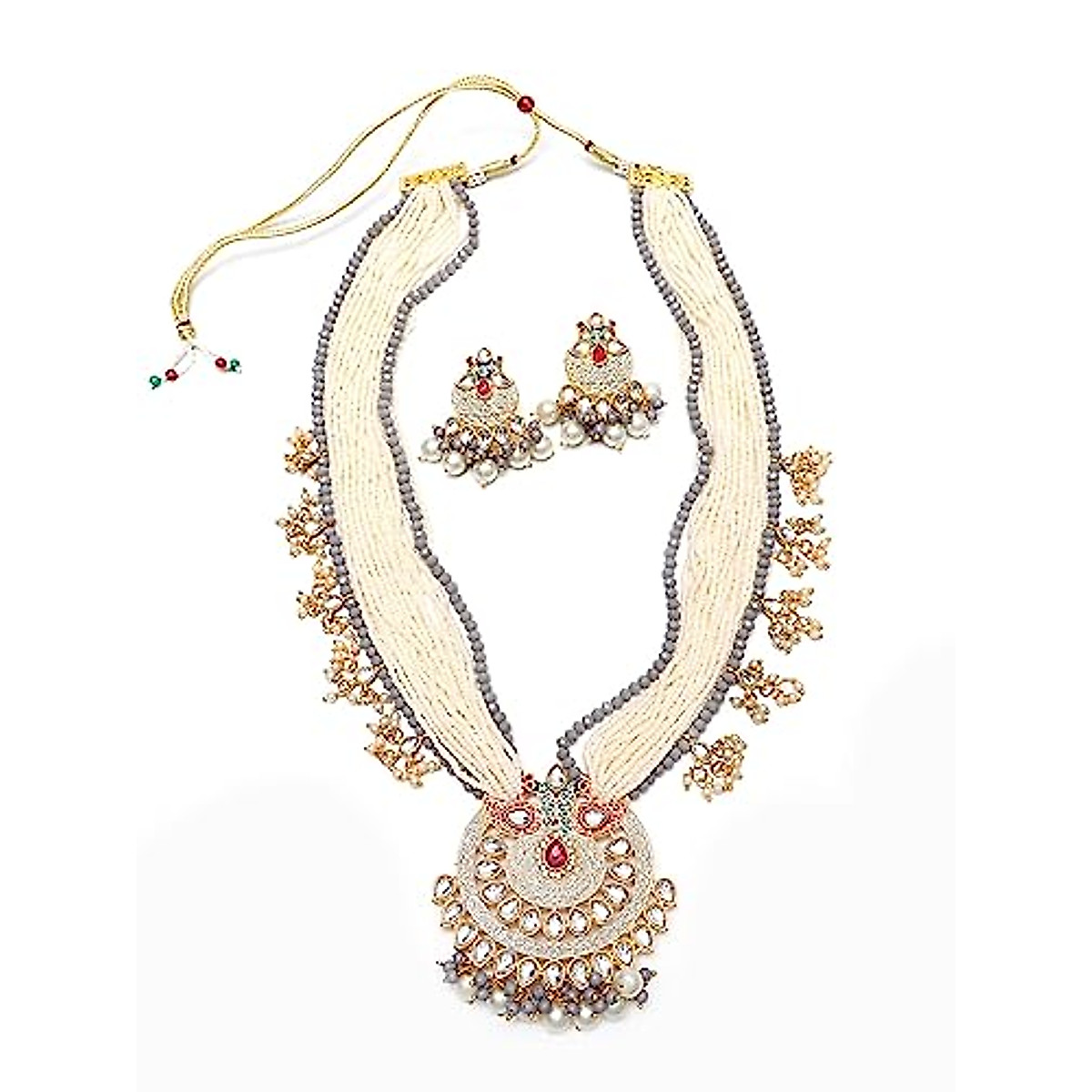 OZANOO Kundan Necklaces Set For Women And Girls, Kundan Necklace Set Jaipuri Jewellery/Indian Traditional Jewellery Set For Women And Girls, Necklaces