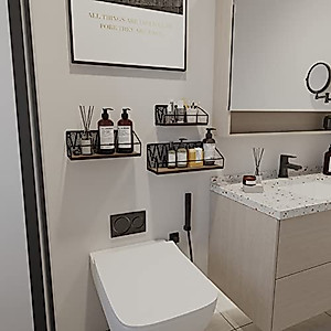 Edenseelake Floating Wall Shelves Set of 3, Cedar Pattern Wall Mounted Shelf for Bedroom, Living Room, Bathroom, Kitchen, Office