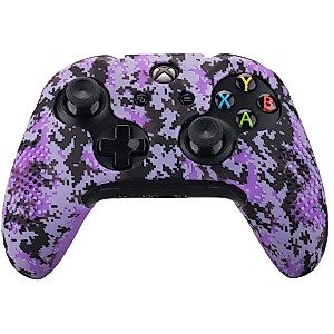 9CDeer 1 Piece of Studded Customize Digital Camo Silicone Cover Skin Sleeve Case 8 Thumb Grips for Xbox One/S/X Controller Purple Compatible with Official Stereo Headset Adapte