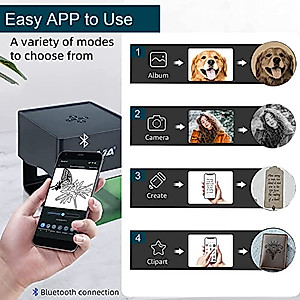 Phezer DJ6 Laser Engraving Machine for Beginners, 2.12lb Portable 3W Output Laser Engraver Logo Marker DIY Handcraft Kits for Wood Bamboo Coated-Metal Leather Paper Acrylic (3.15” X 3.15” Work Area)