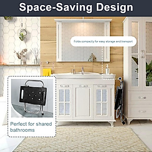 Shower Chair Seat, Stainless Shower Chair for Folding, Safety Anti-Slip Shower Bath Chairs for Seniors/Disabled by