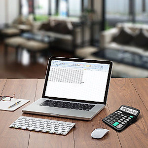 ECOiNVA Calculator Office Basic Financial Calculator with 12 Digit LCD Display Solar and Battery Dual Power (Basic)