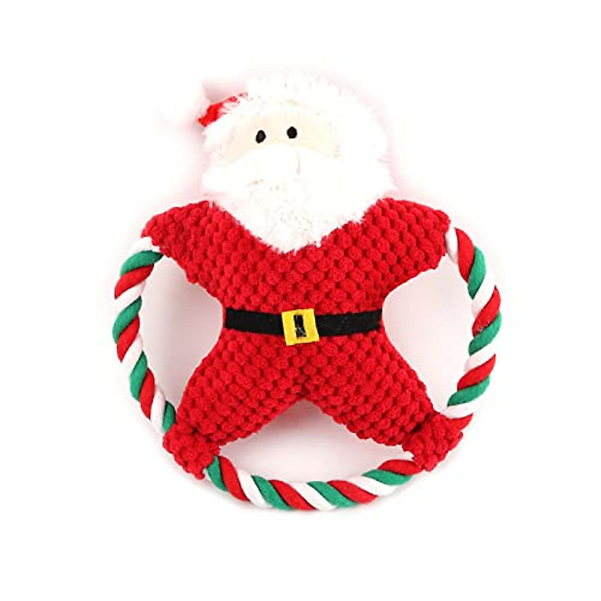 Yjcnelcr Dog Christmas Toy Santa Plush Rope Toy Stuffed Chew for Dogs Dental Care