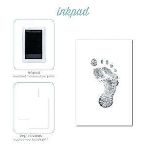 Kate & Milo Babyprints and Sonogram Hello Little One Collage Frame, Baby Handprint, Footprint and Ultrasound Baby Keepsake Frame, Pregnancy Announcement, Gender-Neutral, White