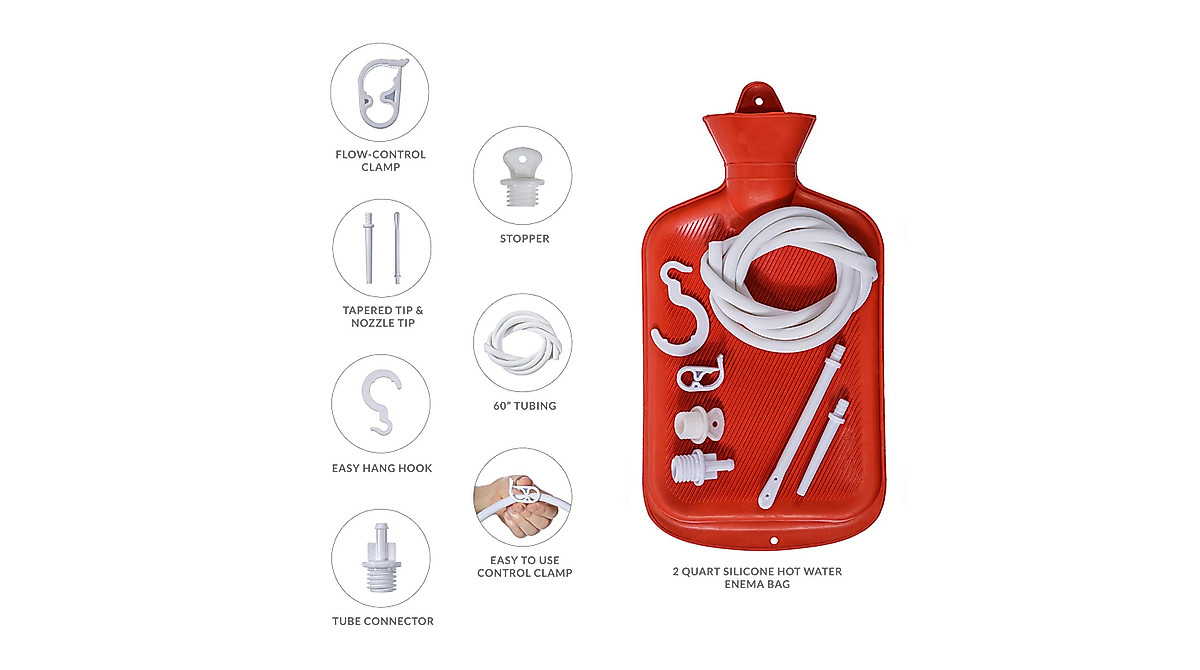 Home Enema Bag Kit with Hose and Tips for Colon Cleansing