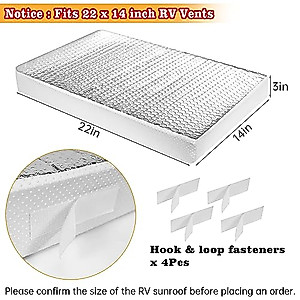 YUNVI RV Vent Insulator 14 x 22 x 3” RV Skylight Covers, Non-slip RV Vent Pillow Camper Skylight Shade with Reflective Surface for Vent Inside Camper Trailer