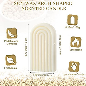 2 Pieces Aesthetic Candles Twist Candle Trendy Candles Arch Shaped Candles Minimalist Geometric Shaped Candles Soy Wax Scented Candle Art Decorative S Shape Candle for Wedding Christmas Birthday Gift