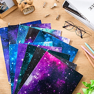 30 Pcs Galaxy Hanging Folders with Foil Stamping Process, Including Adjustable Tabs and Inserts, Letter Size Decorative Hanging File Cabinet Inserts Organizer for Desk Office School