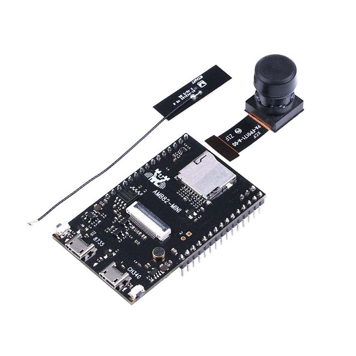 NGW-1pc AMB82-Mini IoT AI Camera Dev. Board - Compatible with Arduino,Wi-Fi & Bluetooth, H264/H265 Video, 1080p Sensor, Multiple IO, Tensorflow-Lite AI