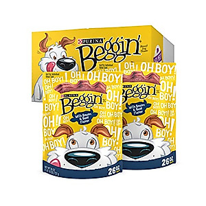 Purina Beggin' Strips With Real Meat Dog Treats With Bacon And Beef Flavors - (2) 26 OZ. Pouches