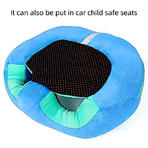 SealSee Baby Support Seat Sofa Plush Soft Animal Shaped Baby Learning to Sit Chair Keep Sitting Posture Comfortable for 3-16 Months Baby (Blue)