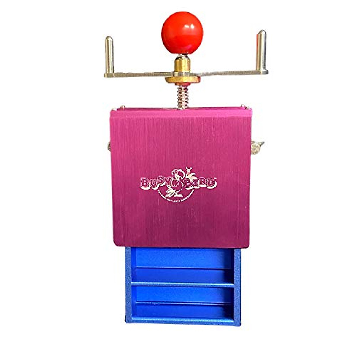 Busy Bird | Ele-Waiter Foraging Bird Toy - Helicopter Arm adjusts Elevator to Expose Treats - 100% Metal, Ultimate Brain Teaser and Mind Game for Medium to Extra Large Birds