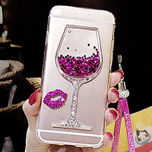 Galaxy S10 Plus Liquid Case,Shinetop 3D Diamond Creative Flowing Quicksand Cover for Samsung Galaxy S10 Plus Bling Glitter Floating Stars Soft TPU Silicone Crystal Clear Protective Case - Hot Pink