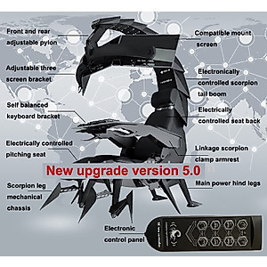 Gaming Chair, Ergonomic Computer Cockpit Chair with Led Lights, Comfortable Racing Simulator Cockpit Game Chair with Hanging 3 Screens,Red