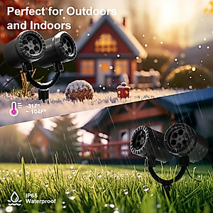 Snowflake Projector Lights Outdoor, Upgrade 2.0 HD Dynamic Christmas Projector Lights Outdoor, IP65 Waterproof Snow Projection Light for Xmas, Holiday, Wedding, Party, Home, Garden Landscape