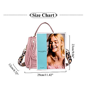 HANDAFA Convertible Satchel Handbag Woven Leopard Shoulder Hnadbag Crossbody With Gituar Strap For Women(Grey)