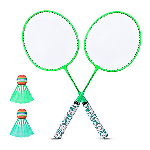 VGEBY Children Badminton Racquet Set 2Player Training Badminton Racket Badminton Racquet Replacement Set(Green) Competitive Sports
