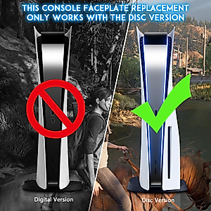 SIKEMAY PS5 Accessories PS5 Plates with RGB LED Light Strip, Console Cover Face Plates Side Shell with Cooling Vents, PS5 Lights 8 Color 400+Effects Kit, Custom Dust Skin - Plating Silver