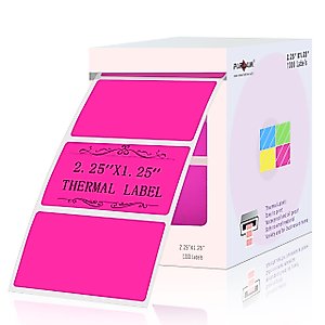 PARLAIM Rectangle Thermal Sticker Labels, 1000PCS Commercial Grade Square Direct Thermal Printer Labels for Address Shipping Label,UPC QR Code, Name Tag, Price Sticker (Fluorescent Pink)