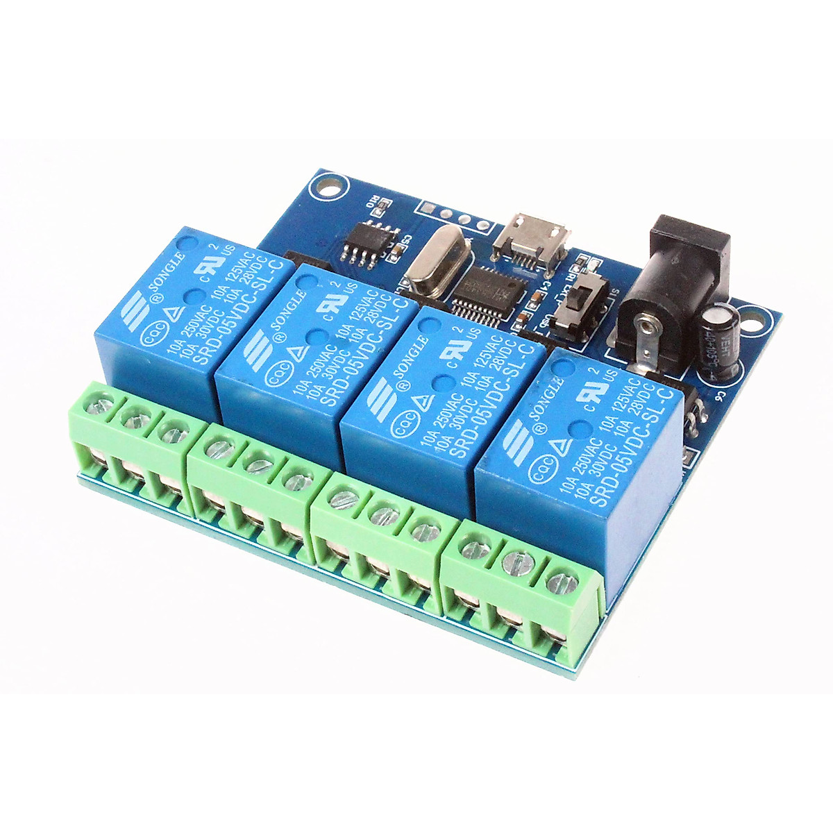 NOYITO 4-Channel Micro USB Relay Module USB Smart Control Switch USB Intelligent Control Switch