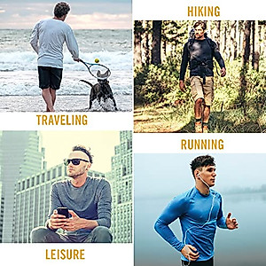 BALEAF Men's Sun Protection Shirts UV SPF T-Shirts UPF 50+ Long Sleeve Rash Guard Lightweight Hiking Summer Deep Gray Size L