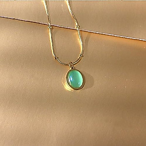 JiuZhou-non tarnish gold necklace, Wedding Anniversary, Birthday Gift for Wife,With Birthstone Pendant, Ideal Chrismas Gifts for Her, Girlfriends, Mom, gold necklaces for women, unique jewelry