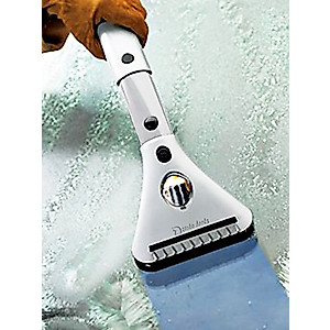 Zento Deals Heated Car Window Snow/Ice Scraper with Light - Extendable 12V LED Light with 15.8 feet Long Cord