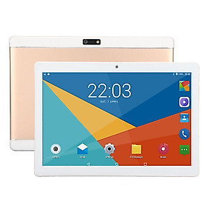 Septpenta 10in Kids Tablet, 2GB and 32GB Memory, Octa Core Processor, 1960X1080 IPS HD Touchscreen and a Wide 178 Degree Viewing Angle, Portable Tablet PC for Web Browsing and Video Playback(Gold)