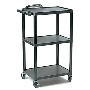 "HamiltonBuhl Plastic AV Cart Adjustable from 16"" to 42""", Black (PC1642E)