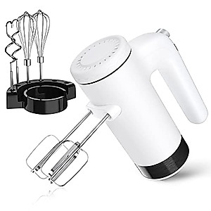 Electric hand mixer, 400W power hand mixer, 5 minutes safety protection function,9 speeds, eject button,6 pieces of 304 stainless steel accessories for baking and cooking, used for baking cakes, egg and cream food mixers.