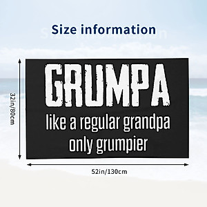 Zahika Grumpa Like Regular Grandpa Beach Towel Absorbent Bathroom Towels Beach Towels Oversized Super ​32x52 Inch
