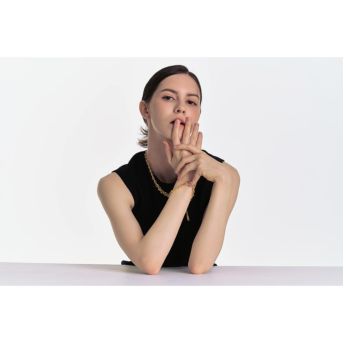 GANALUX 18K Gold Plated Bracelet for Women, Elegance Design Link Chain Jewelry Made in Korea (Multiple)