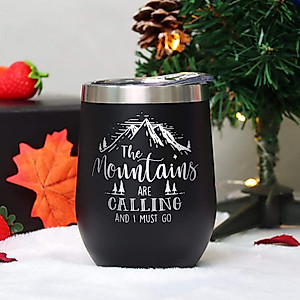 Coolertaste Best Gifts For Outdoor Lovers, The Mountains Are Calling 12oz Tumbler Cup, Gifts For Outdoor Enthusiasts, Mountain Coffee Mug, Climber Hiking Gifts, Mountaineering Camping Gift Ideas