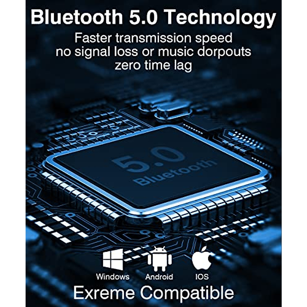 [Newest]Bluetooth Earpiece,Hopene Cell Phone Earpiece Compatible with iphone Android Samsung Device,Long Battery Life,180°Rotation Fits Both Ear,10H HD Talktime,Wireless Headset for Driving Business