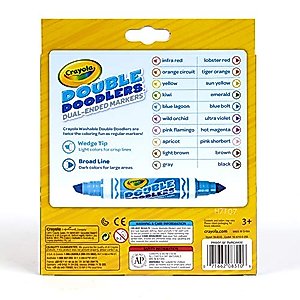 Crayola Dual-Tip Washable Markers, Broad Line & Chisel Tip, 10 Count