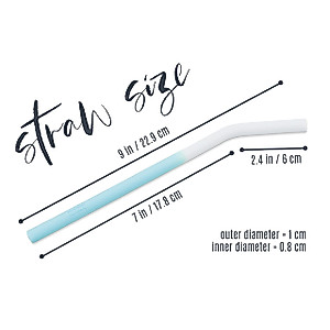 Mood Straws Color-Changing, Reusable Silicone Drinking Straws, Pack of 3 plus Cleaning Squeegee, Eco-Friendly, BPA Free, Tumbler/Yeti-Friendly, Kid-Friendly, Flexible, Soft on Teeth (Seafoam)