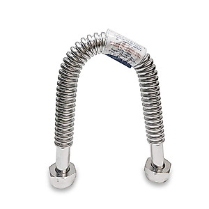 2 Pack Heavy Duty Durable Stainless Steel Corrugated Water Flex Connector with Extra Thick Washers for Water Heater and Water Softener (18x1 FIP)