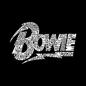 Small Word Art Tote Bag - David Bowie Logo Black/Red