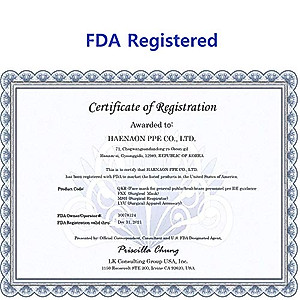 Haenaon Premium KF94 Mask - Face Protective Black Mask for Adult, Korean Face Mask, Certified KF94 Face Mask Made in Korea, FDA Resigtered (50 Individually Packaged)