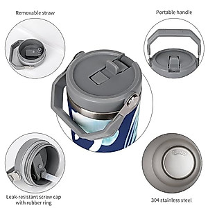 WITHSBKK 30oz Car Cup Aquatic Sea Animal Printed with Portable, Stainless Steel Travel Mug, Vacuum Insulated Tumbler And Straw, Leakproof for Car & Outdoor, UV Printed Design