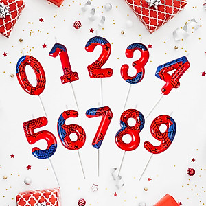 laackys Red Blue Spider 5th Birthday Candles, Spider Cartoon Themed Happy Candle Cake Toppers 5th Birthday Cake Decorations for Boys Girls Children Party Supplies Spider Decorations (5)