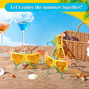 ElectricWise 6 Pcs Margarita Sunglasses Party Decorations Margs and Matrimony Bachelorette Eyeglasses Funny Novelty Hawaiian Sunglasses for Women Adult Summer Beach Luau Bridal Shower Tropical Party