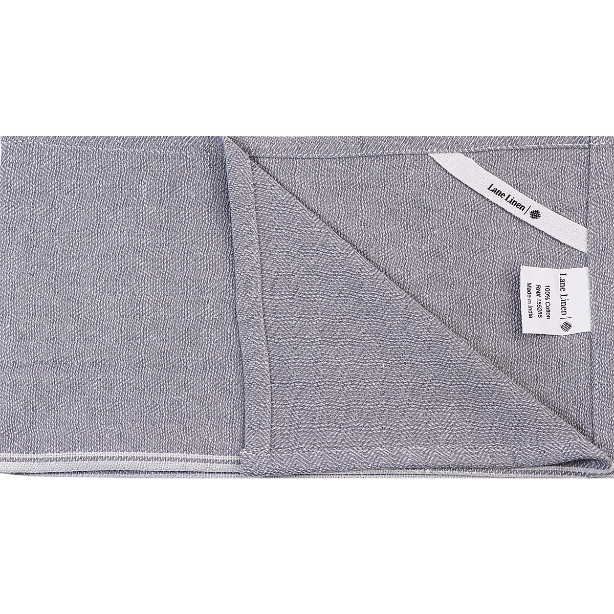 LANE LINEN Kitchen Towels Set - 100% Pure Cotton Dish Towels for Kitchen, Super Absorbent Kitchen Hand Towel, Grey Tea Towels, Soft & Durable Dish Cloths, Pack of 6 – 15”x25”, Grey Chambray
