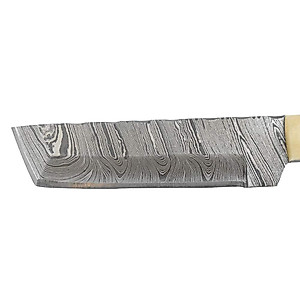 Wild Turkey Handmade Damascus Collection Fixed Blade Hunting Knife w/Leather Sheath (1833B)