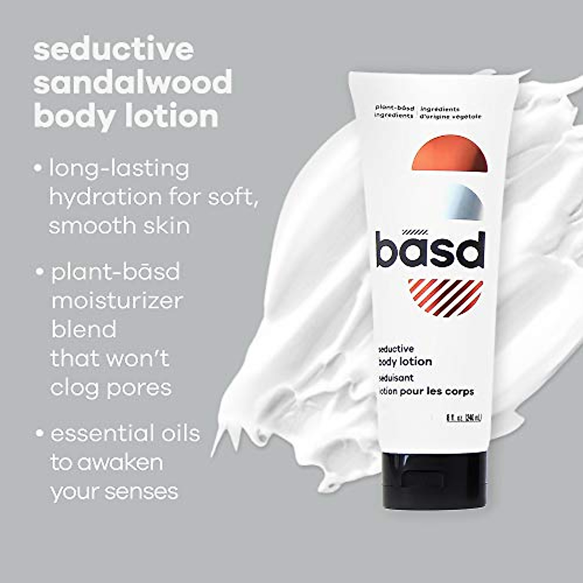 basd Organic Body Lotion, Seductive Sandalwood | Natural & Moisturizing Ingredients, Vegan, Hypoallergenic, 8 Ounce Tube