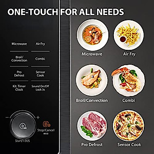 TOSHIBA 7-in-1 Countertop Microwave Oven Air Fryer Combo, MASTER Series, Inverter, Convection, Broil, Speedy Combi, Even Defrost, Humidity Sensor, Mute Function, 27 Auto Menu&47 Recipe, 1.0 cf 1000W