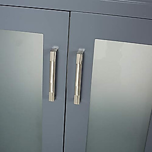 GDFStudio Contemporary 48" Wood Single Sink Bathroom Vanity with Marble Counter Top, Gray with Carrara White Marble