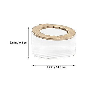 Ipetboom Terrarium Hamster Bath Room Plastic Small Pet Cage Clear Shower Tub Basin Wood Sand Container Pet Sandbox Sauna Toilet for Rat Mice Gerbil Plastic Containers