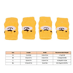 GLOGLOW Dog Elbow Protector, 4pcs Cotton and Polyurethane Dog Elbow Protector Knees Protector Cartoon Bear Pattern Joints Dirty Pet Dog Elbow Sleeve (S)