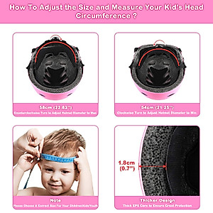 WayEee Kids Bike Helmet Knee Elbow Pads Wrist Guards Set for 4~10yrs Boys Girls Child, Adjustable Protective Gear Set for Sports Skateboarding Cycling Scooter Roller Skating Longboard Rollerblade